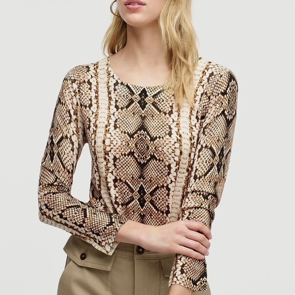 J. Crew | Sweaters | Jcrew Tippi Merino Wool Snakeskin Python Crewneck ...